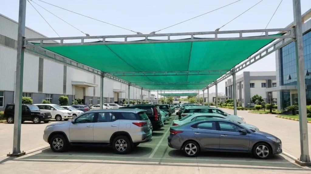 Green Shade Nets for Car Parking in India | 90% Shade Net